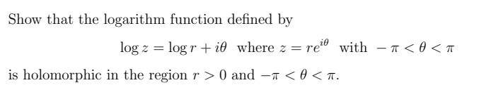 Solved Show that the logarithm function defined by | Chegg.com