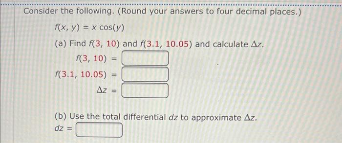 Solved Consider the following. (Round your answers to four | Chegg.com