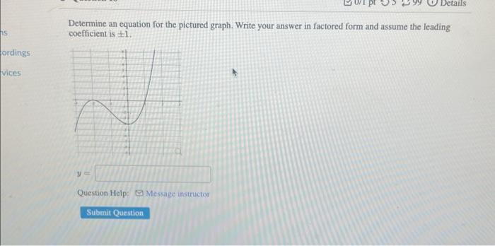 Solved 20 Write an equation for the polynomial graphed below | Chegg.com