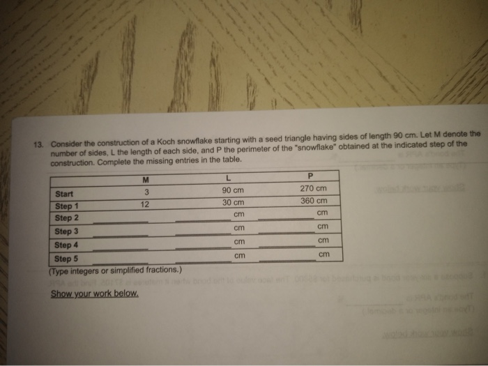 Solved 13. Consider the construction of a Koch snowflake | Chegg.com