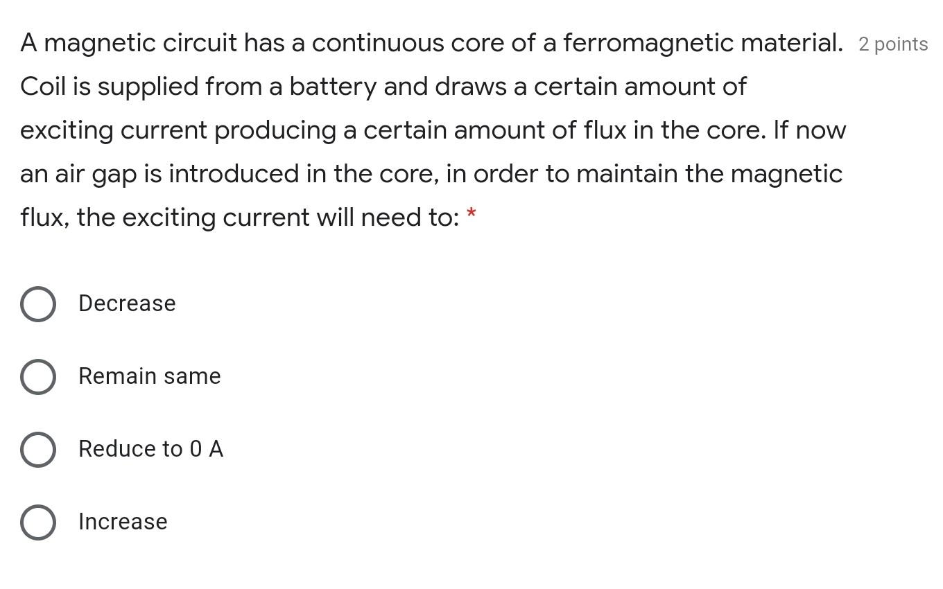 Solved a A magnetic circuit has a continuous core of a | Chegg.com