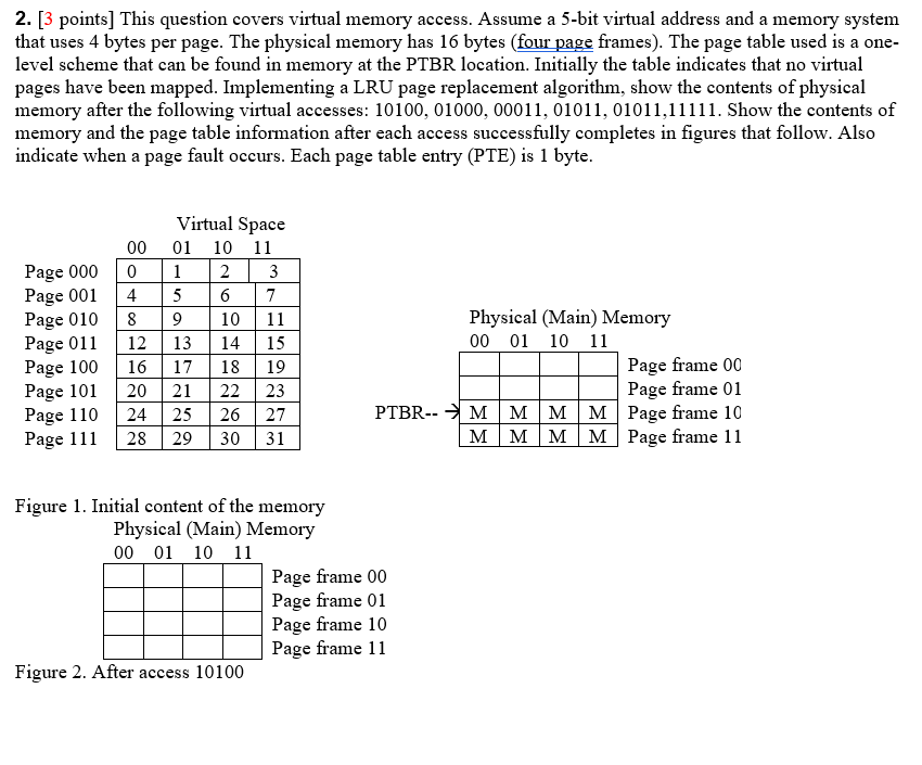 Solved [3 ﻿points] ﻿This question covers virtual memory | Chegg.com