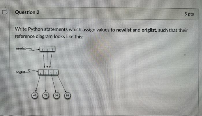 Solved DD Question 2 5 pts Write Python statements which | Chegg.com