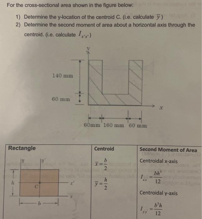 Solved For the cross-sectional area shown in the figure | Chegg.com