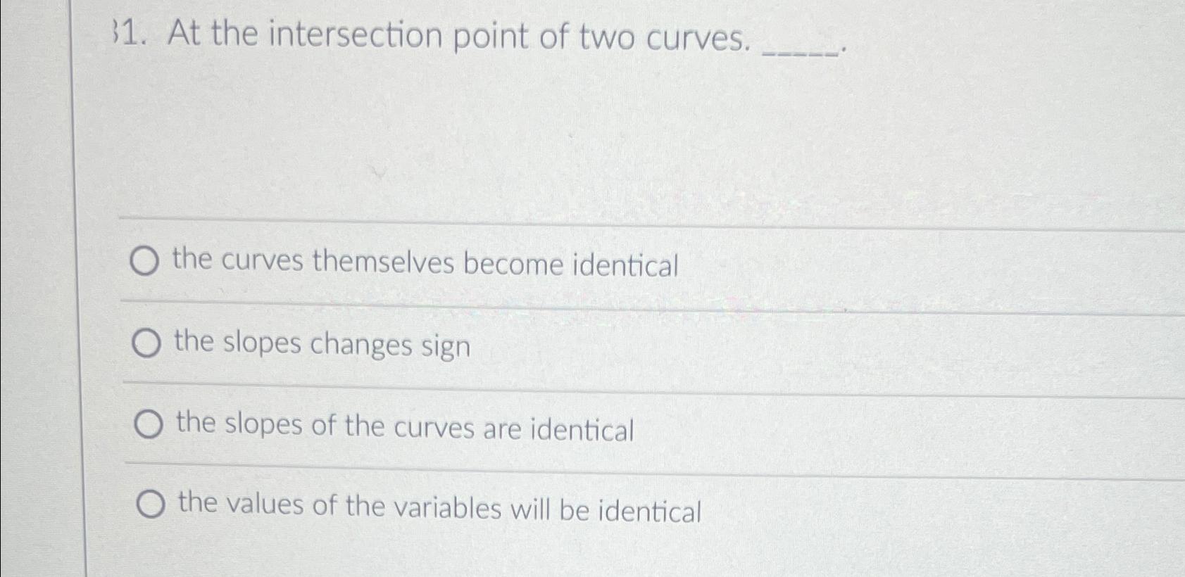 Solved At the intersection point of two curves.the curves | Chegg.com