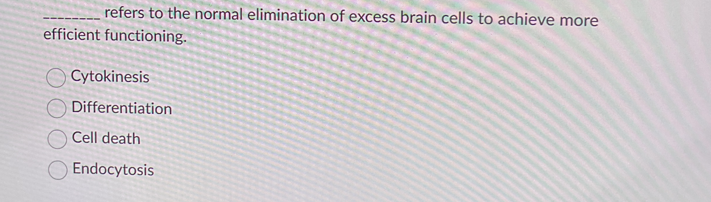 Solved refers to the normal elimination of excess brain | Chegg.com