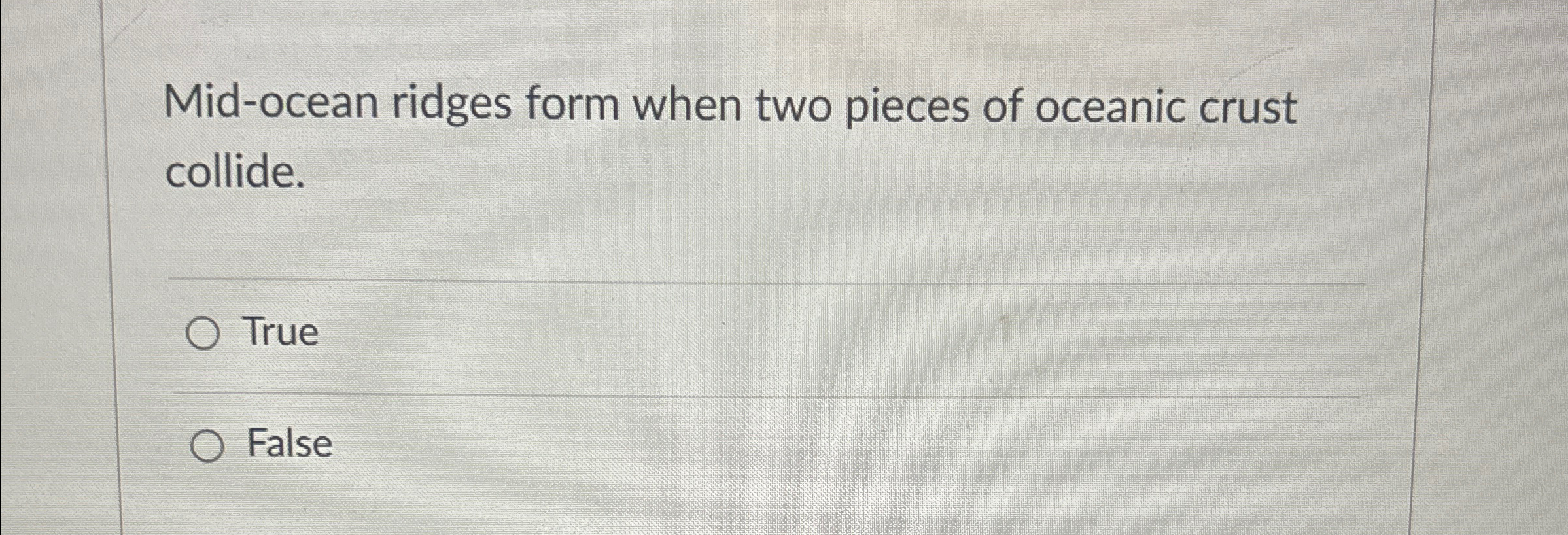 Solved Mid-ocean ridges form when two pieces of oceanic | Chegg.com