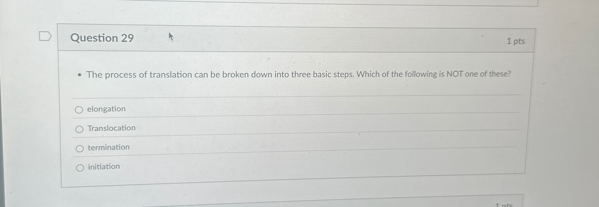 Solved Question 291 ﻿ptsThe process of translation can be | Chegg.com
