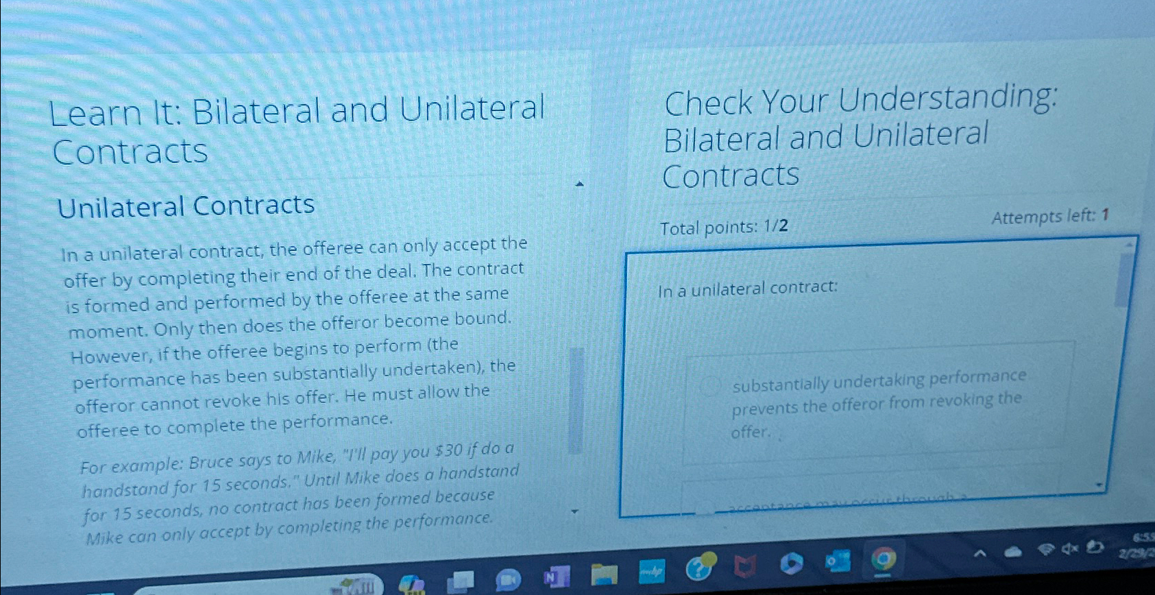 Solved Learn It: Bilateral and Unilateral | Chegg.com