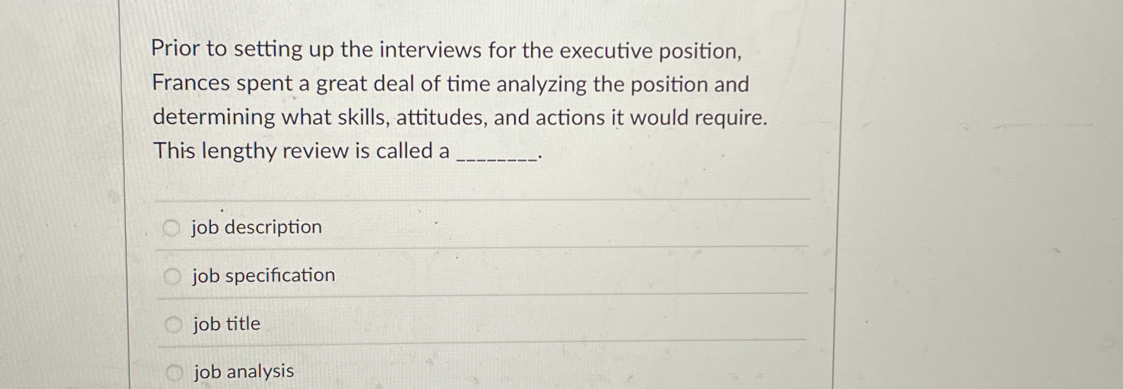 Solved Prior to setting up the interviews for the executive | Chegg.com