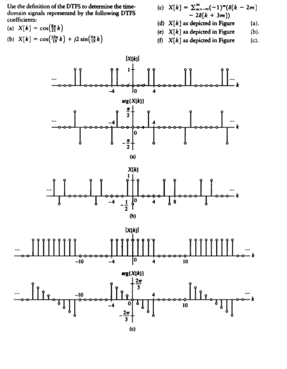 Solved Use the definition of the DTFS to determine the | Chegg.com