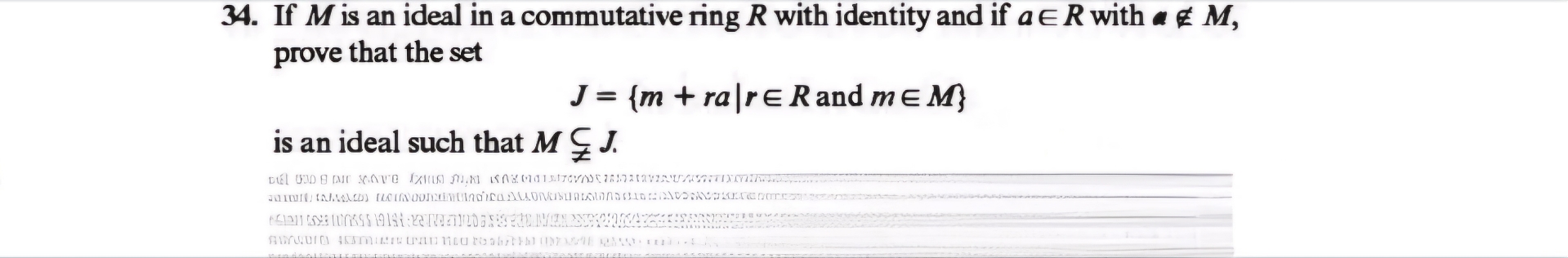 Solved If M ﻿is an ideal in a commutative ring R ﻿with | Chegg.com
