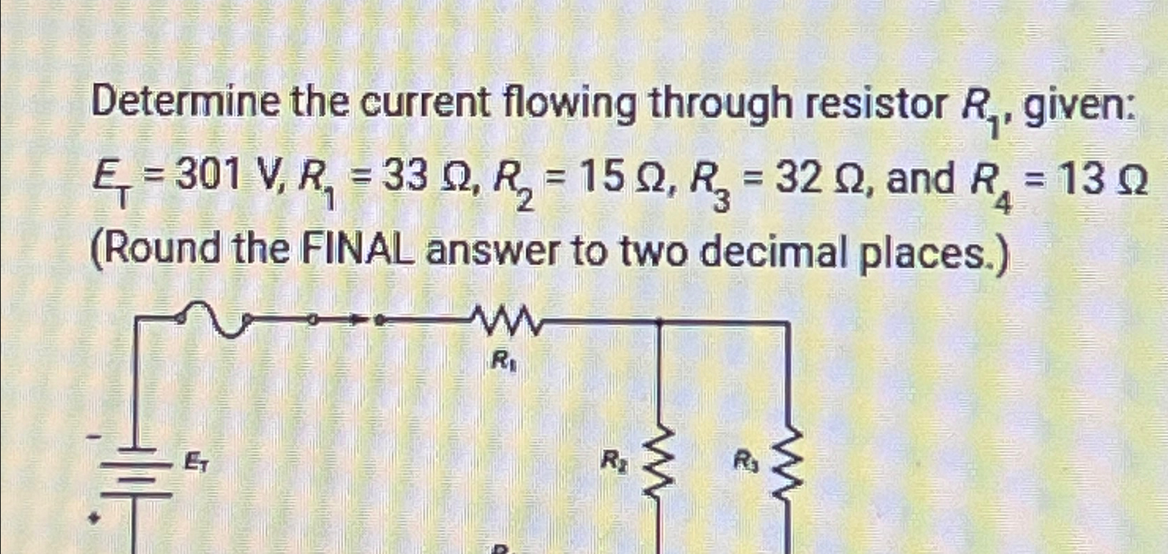 Solved Determine the current flowing through resistor R1, | Chegg.com