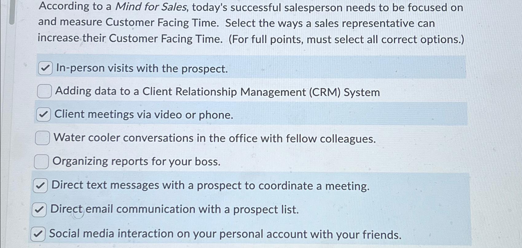 Solved According to a Mind for Sales, today's successful | Chegg.com