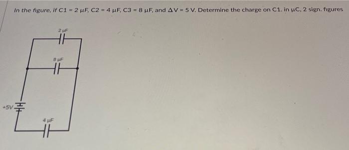Solved In the figure, if C1 - 2 uF, C2 - 4 uF. C3 - 8 uf, | Chegg.com