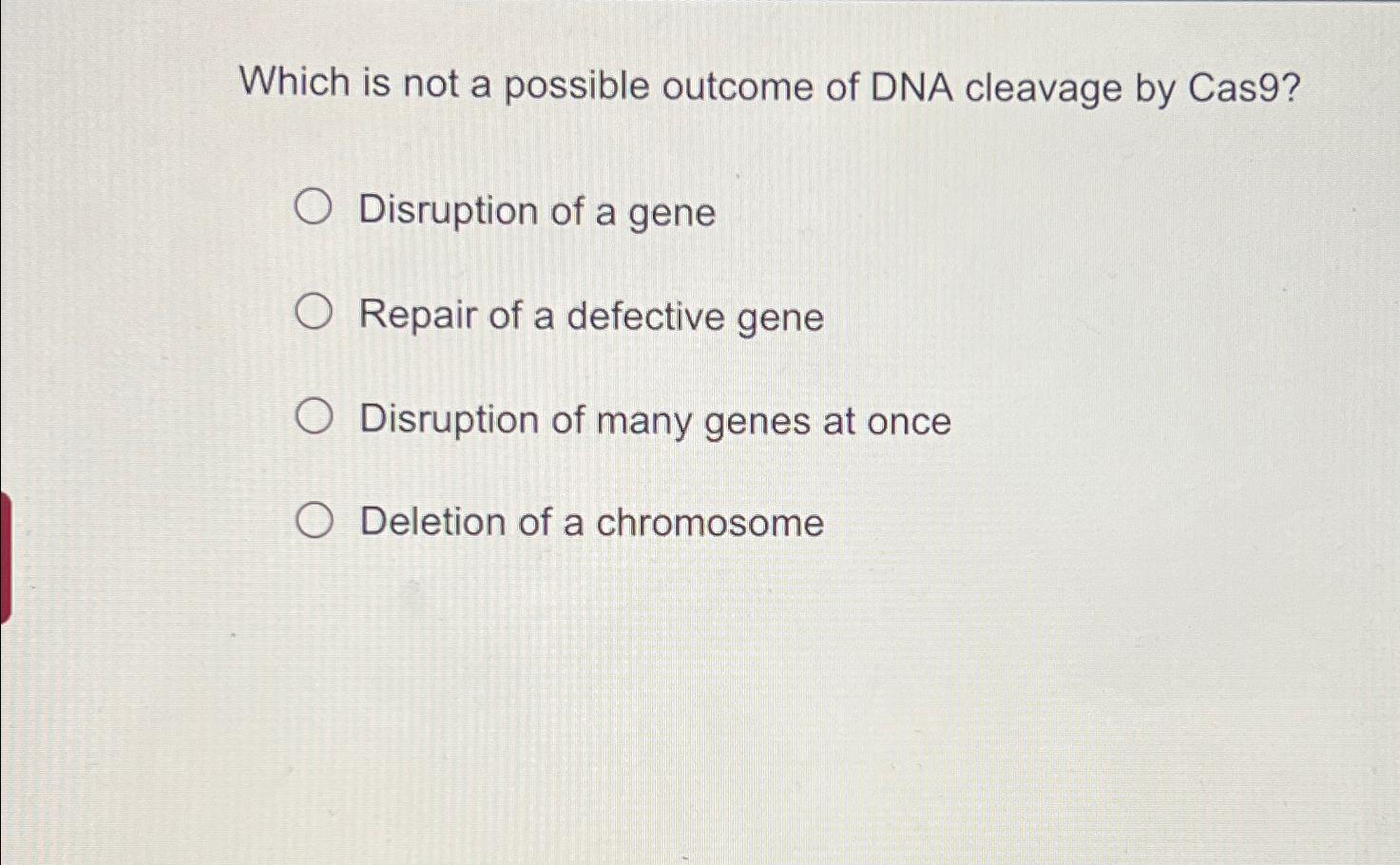 Solved Which is not a possible outcome of DNA cleavage by | Chegg.com