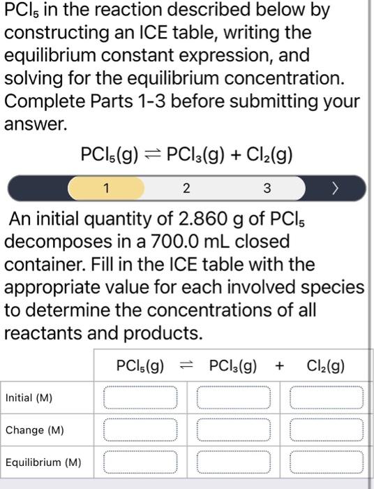 Solved PCl5 in the reaction described below by constructing | Chegg.com