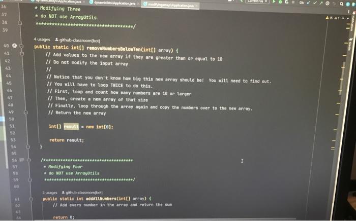 Solved * Modifying Three * do not use Arrayutits 4 usages 2 | Chegg.com