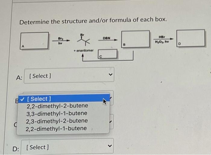 Solved Determine the structure and/or formula of each box. | Chegg.com