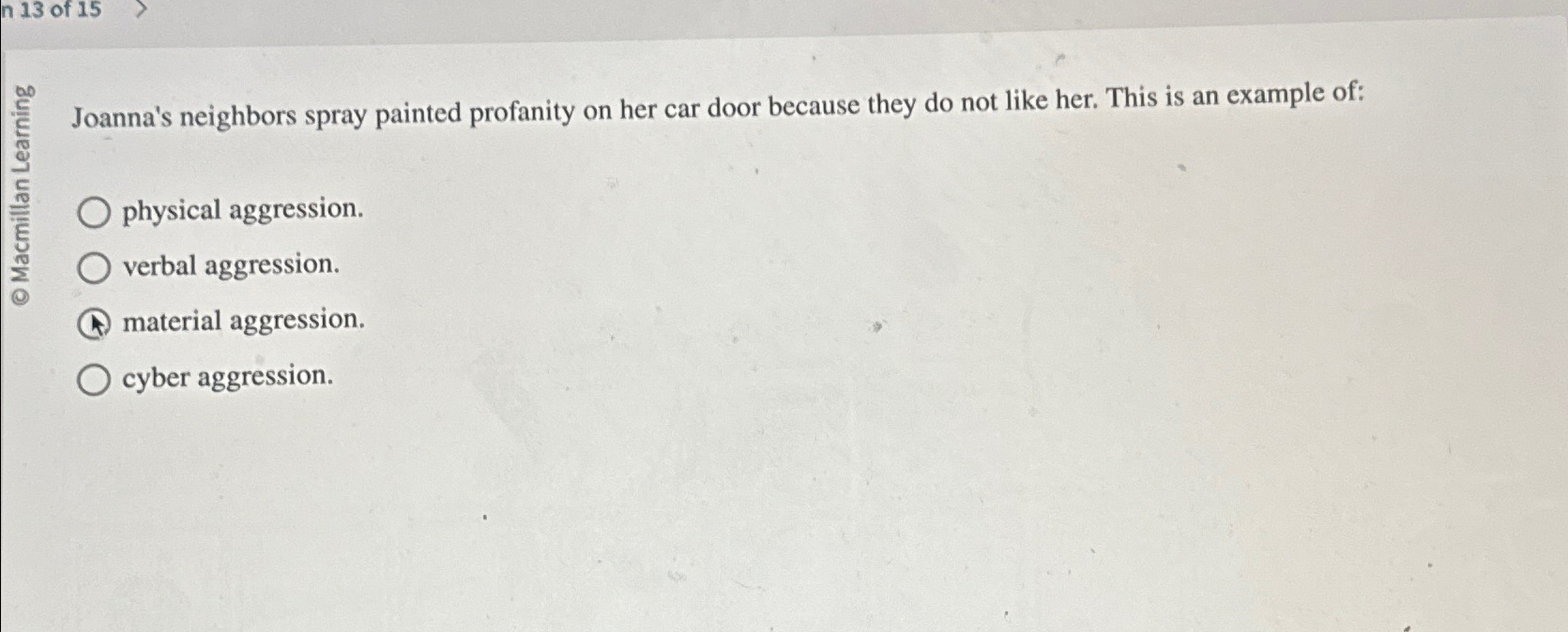 Solved Joanna's neighbors spray painted profanity on her car | Chegg.com