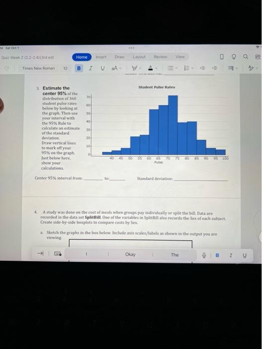 Solved Descriptive Statistics for One Quantitative Variable | Chegg.com