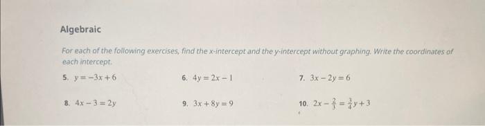 Solved For each of the following exercises, find the | Chegg.com
