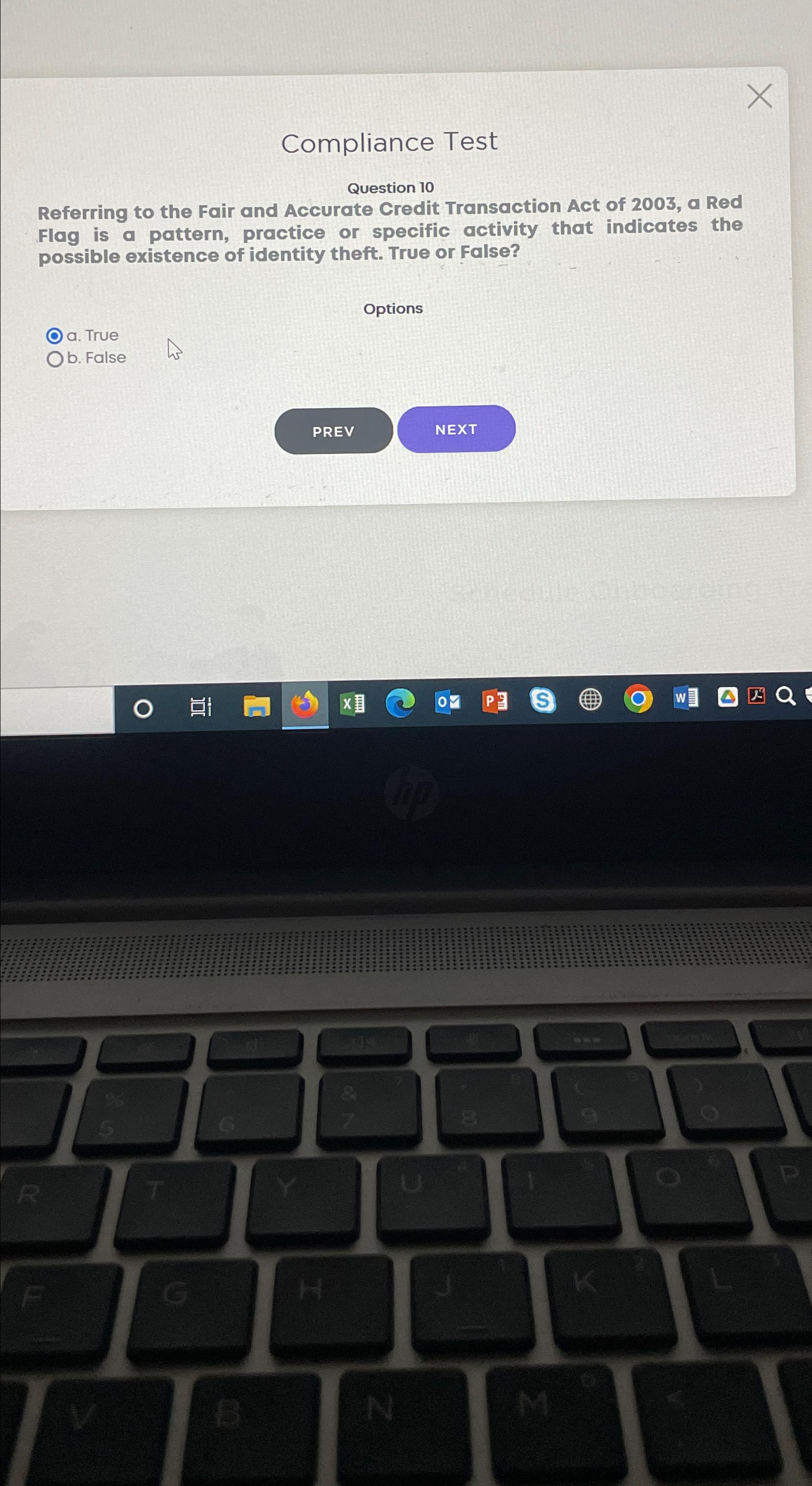 Solved Compliance TestQuestion 10Referring to the Fair and | Chegg.com