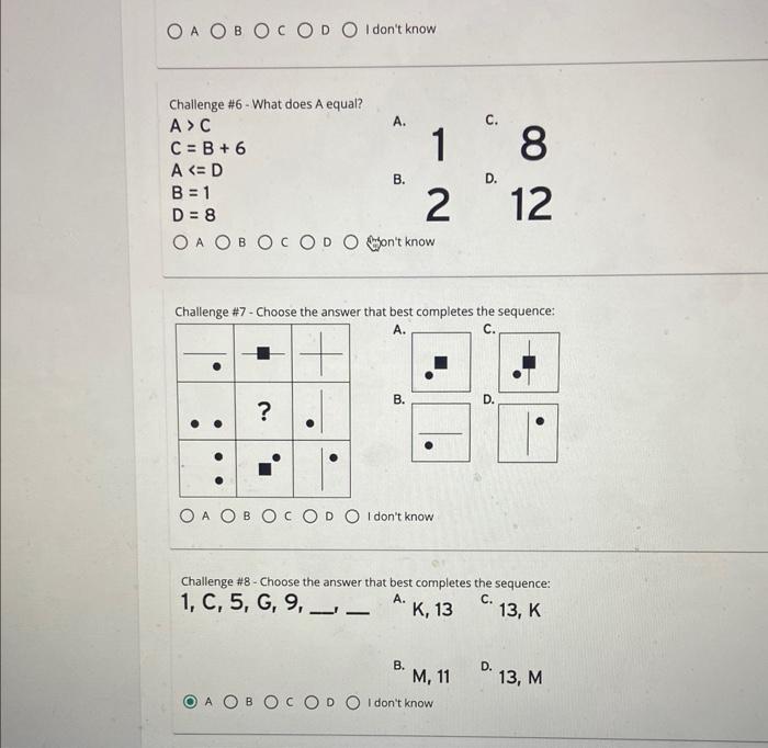 Solved Challenge \#6 - What does A equal? A>C A. C. C=B+6 | Chegg.com