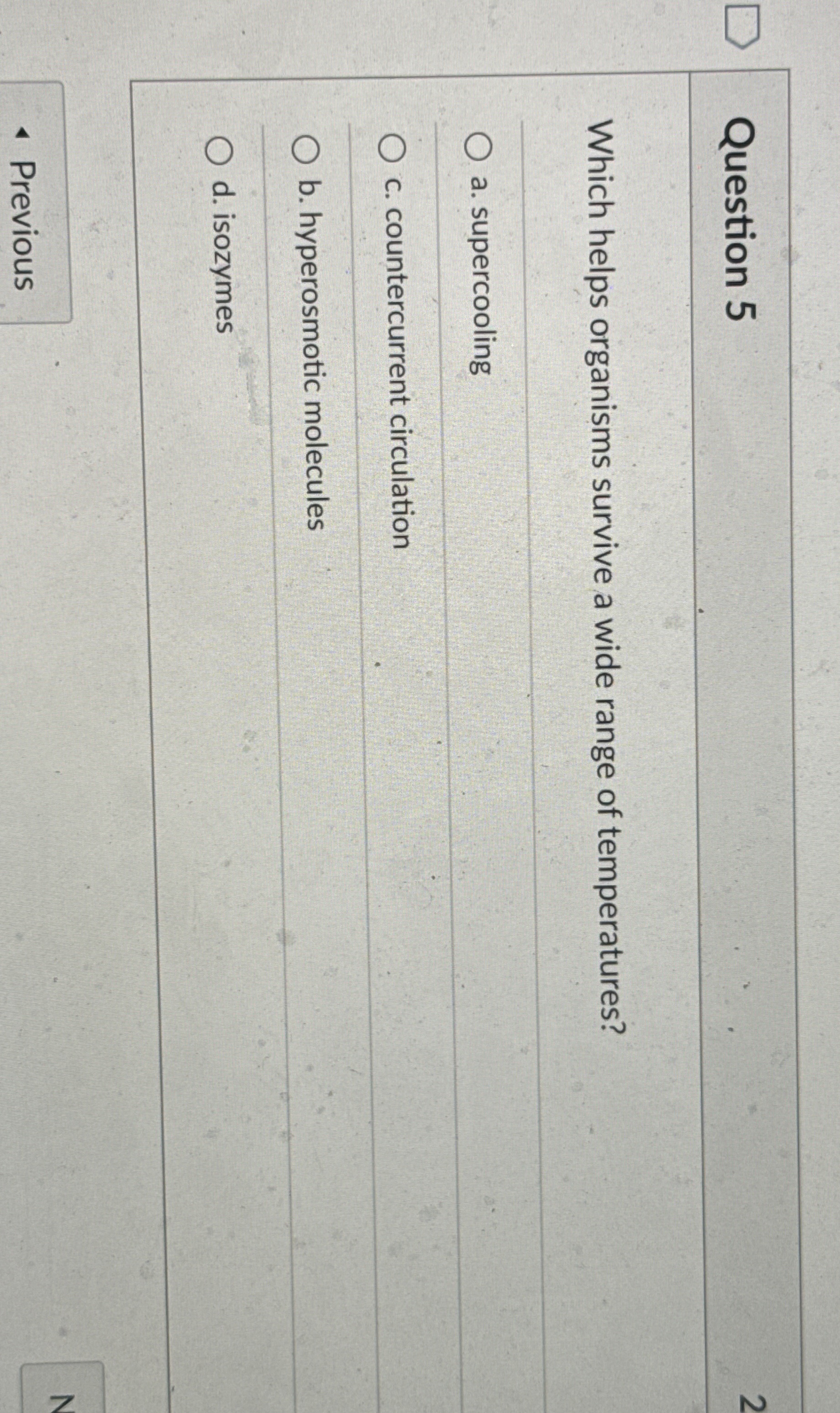 Solved Question 52Which helps organisms survive a wide range | Chegg.com