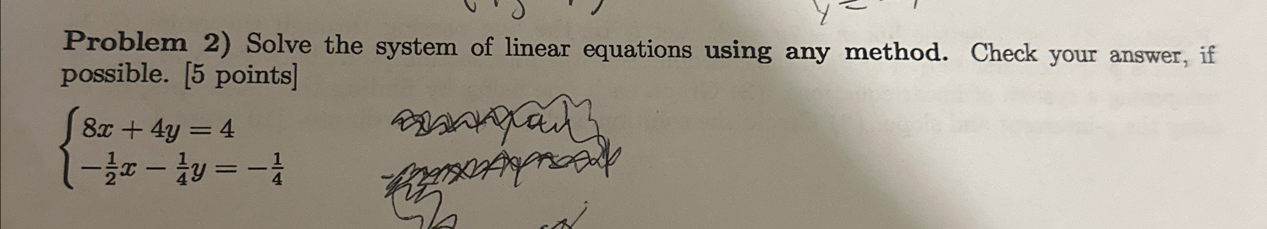 Solved Problem 2) ﻿Solve the system of linear equations | Chegg.com