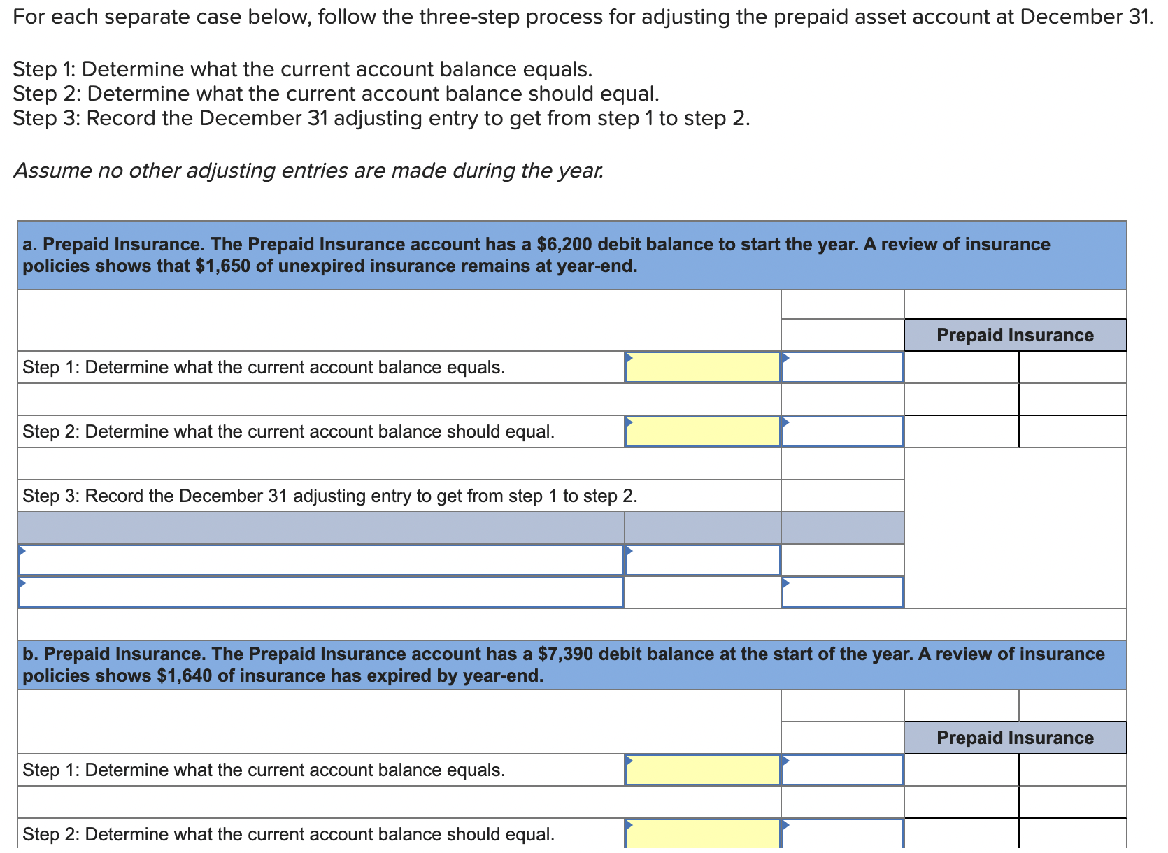 Solved a. ﻿Prepaid Insurance. The Prepaid Insurance account | Chegg.com