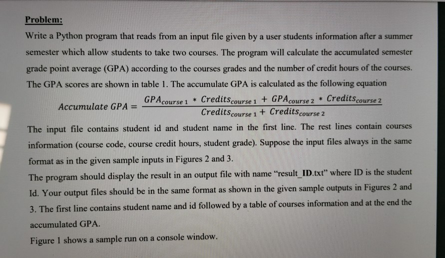 Solved Problem: Write a Python program that reads from an | Chegg.com