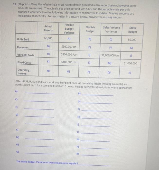 Solved Please provide answers for all missing items on the | Chegg.com Solved Please provide answers for all missing items on the | Chegg.com