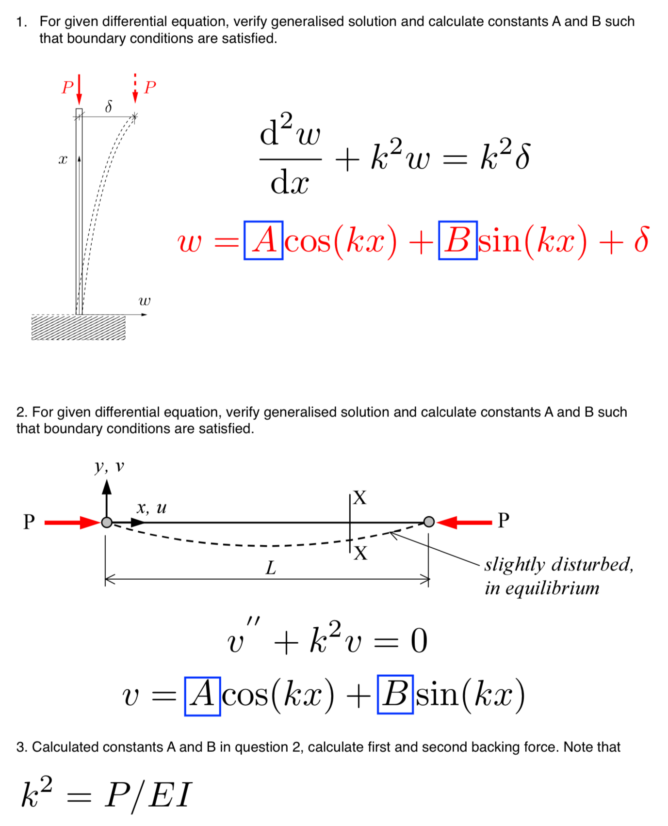 Solved Calculated constants A and B ﻿in question 2 , | Chegg.com