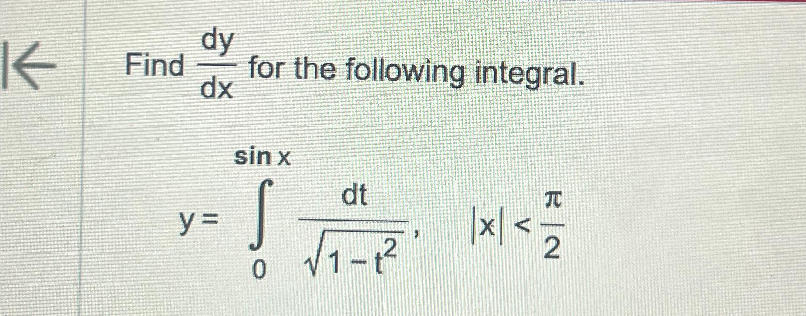 Solved Find dydx ﻿for the following | Chegg.com