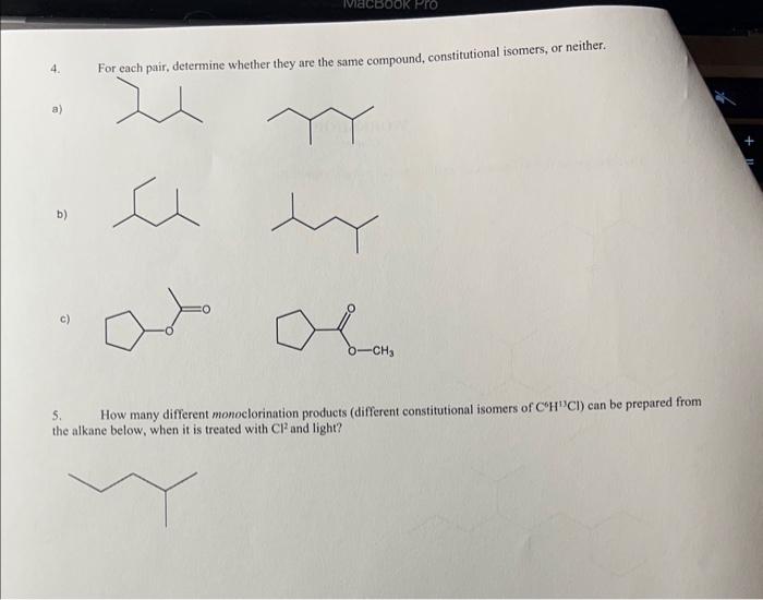Solved need some help with these organic chem questions. if | Chegg.com