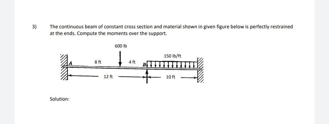 Solved 3) The continuous beam of constant cross section and | Chegg.com