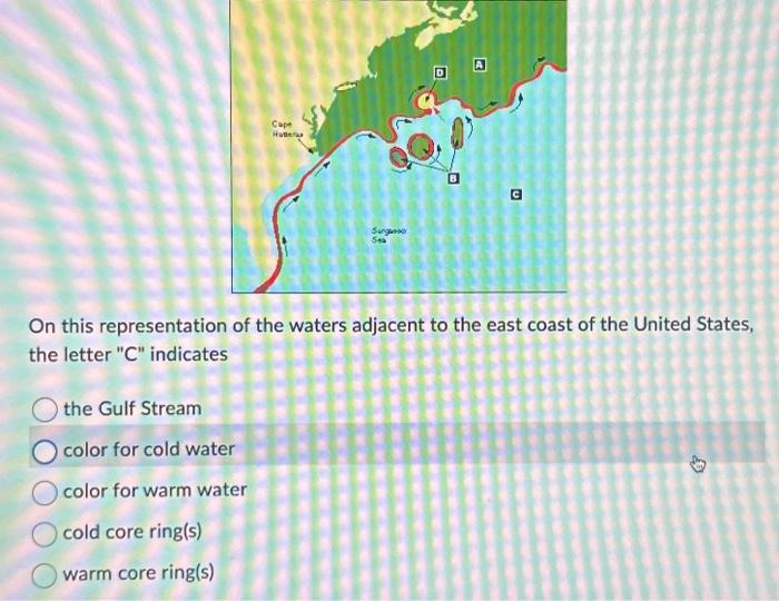 Solved On this representation of the waters adjacent to the | Chegg.com