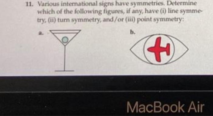 Solved 11. Various international signs have symmetries. | Chegg.com