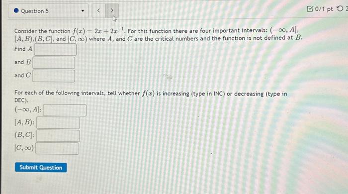 Solved Consider the function f(x)=2x+2x−1. For this function | Chegg.com