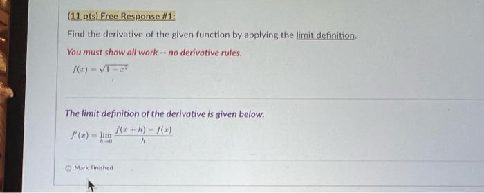 Solved Find the derivative of the given function by applying | Chegg.com