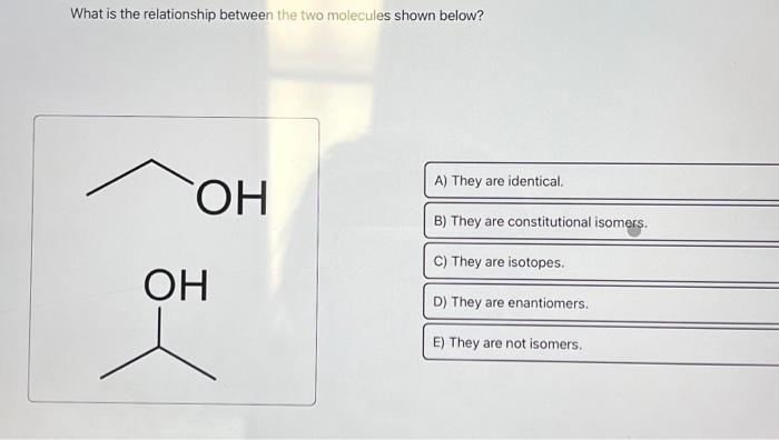 Solved What is the relationship between the two molecules | Chegg.com