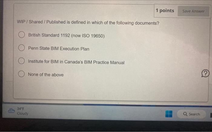 Solved WIP / Shared / Published is defined in which of the | Chegg.com