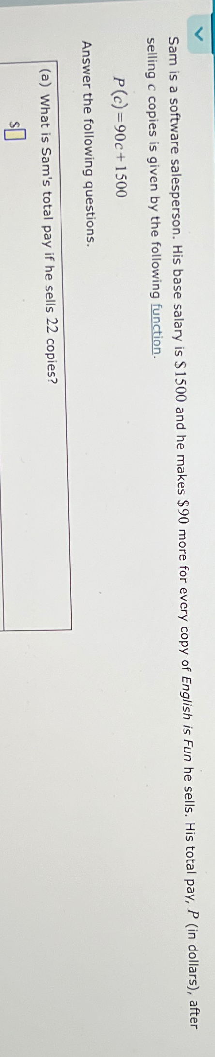 Solved Sam is a software salesperson. His base salary is | Chegg.com