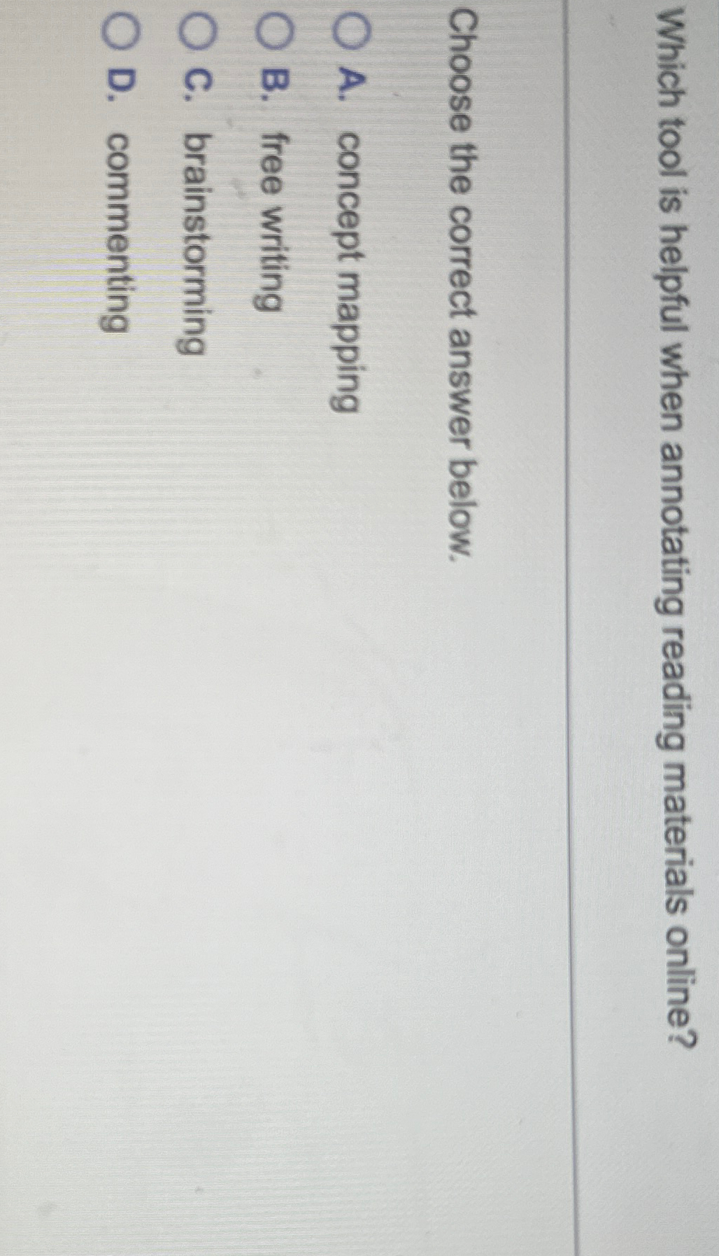 Solved Which tool is helpful when annotating reading | Chegg.com