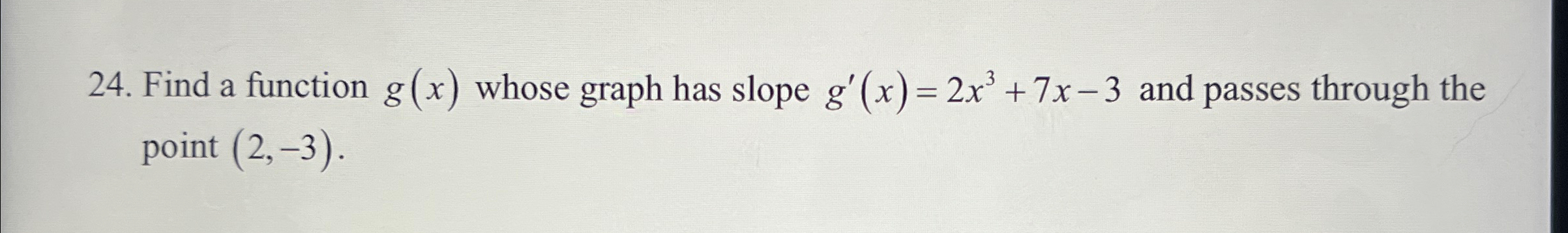 Solved Find a function g(x) ﻿whose graph has slope | Chegg.com