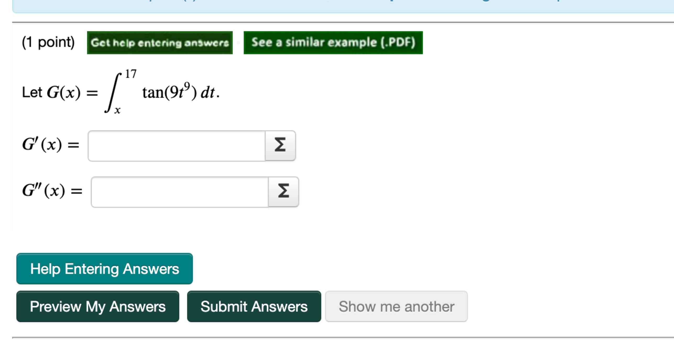 Solved (1 ﻿point)Get help entering answereLet | Chegg.com