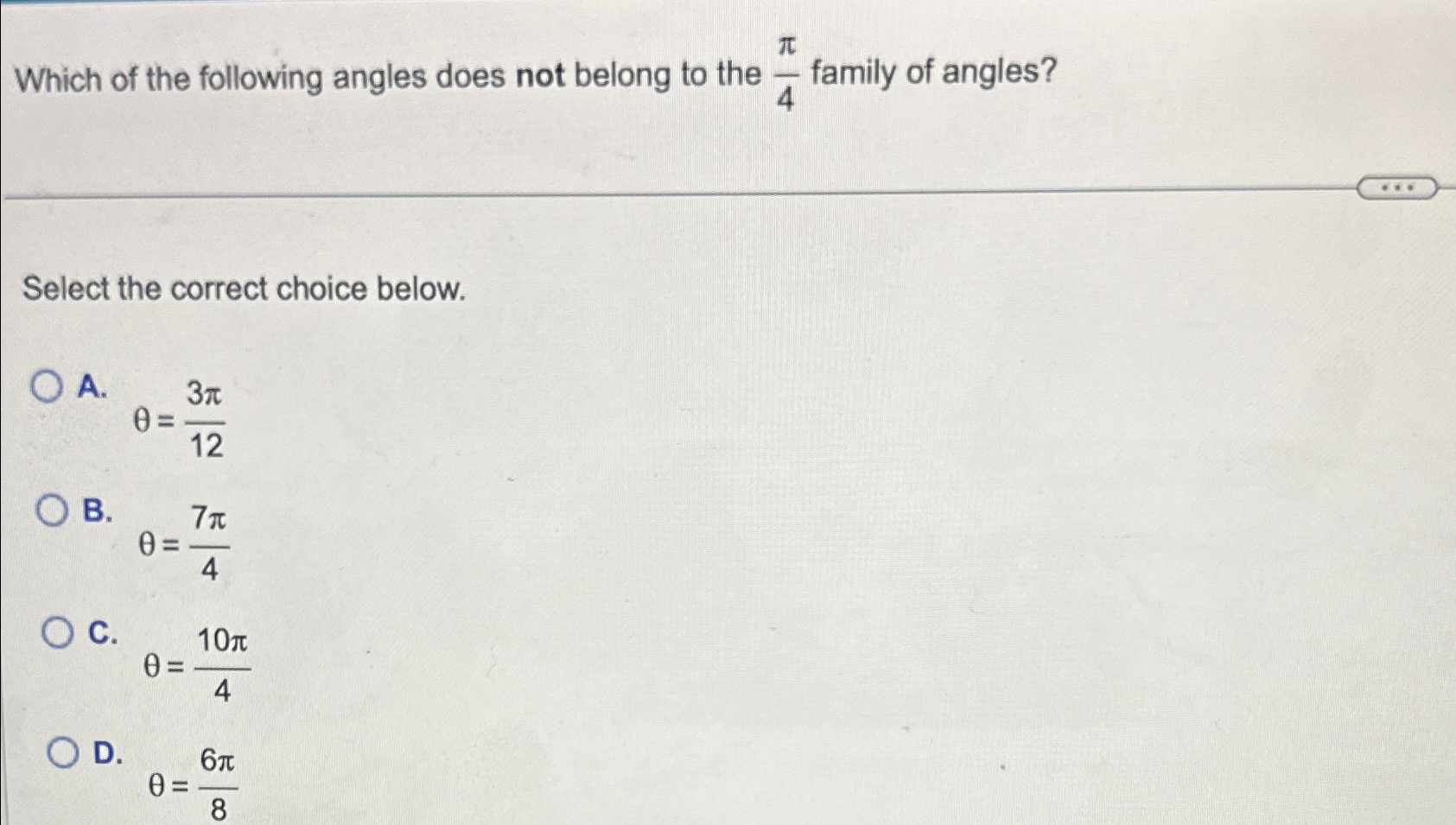 Solved Which of the following angles does not belong to the | Chegg.com