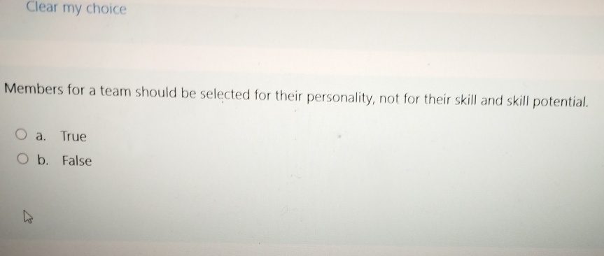 Solved Clear my choiceMembers for a team should be selected | Chegg.com