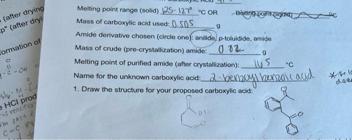 Solved Melting point of purified amide (after | Chegg.com